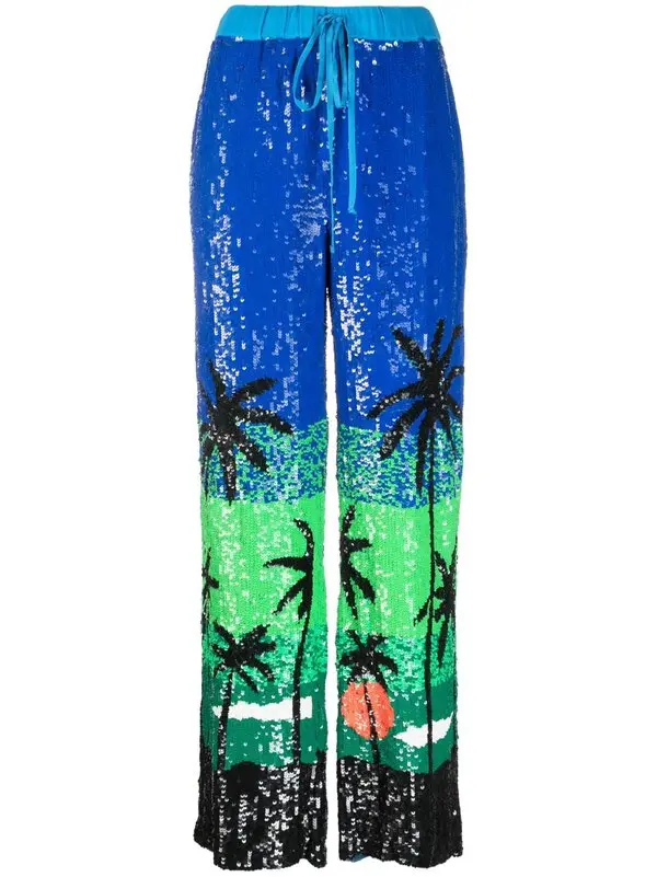 P.a.r.o.s.h Sequin-embellished Trousers - Blue