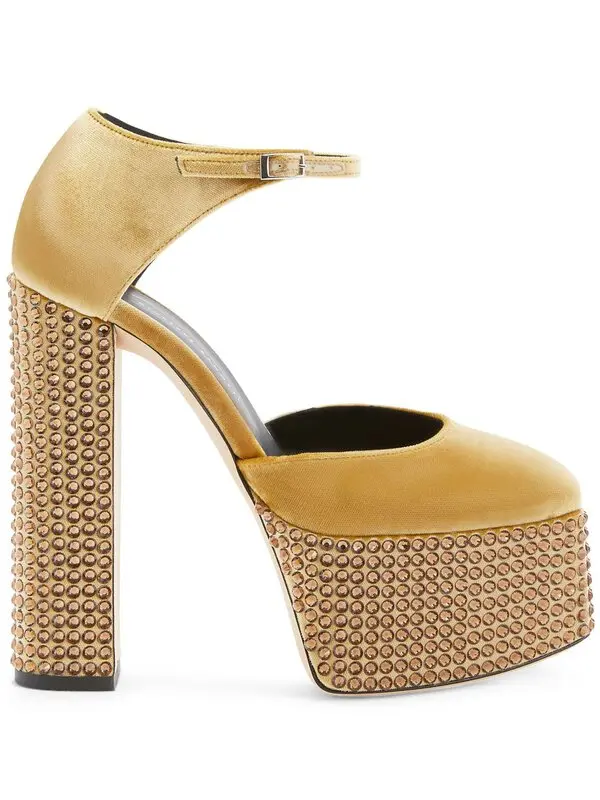 GIUSEPPE ZANOTTI 150mm Bebe Strass Pumps - Gold