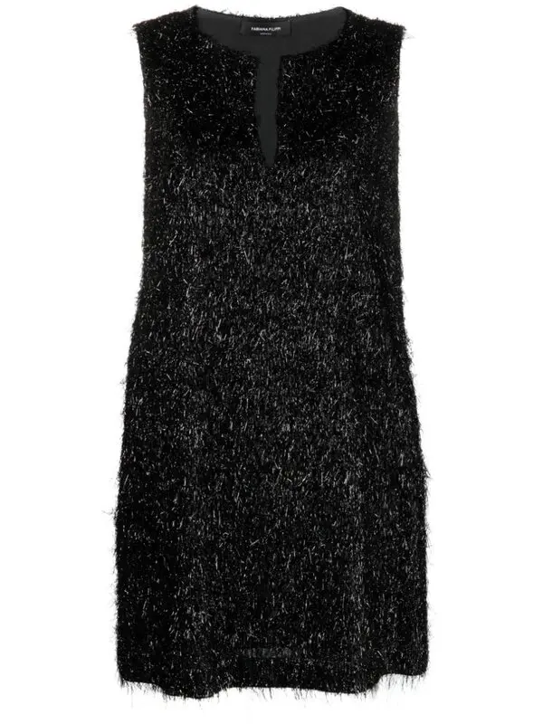 Fabiana Filippi Metallic-threading Fringed Mini Dress