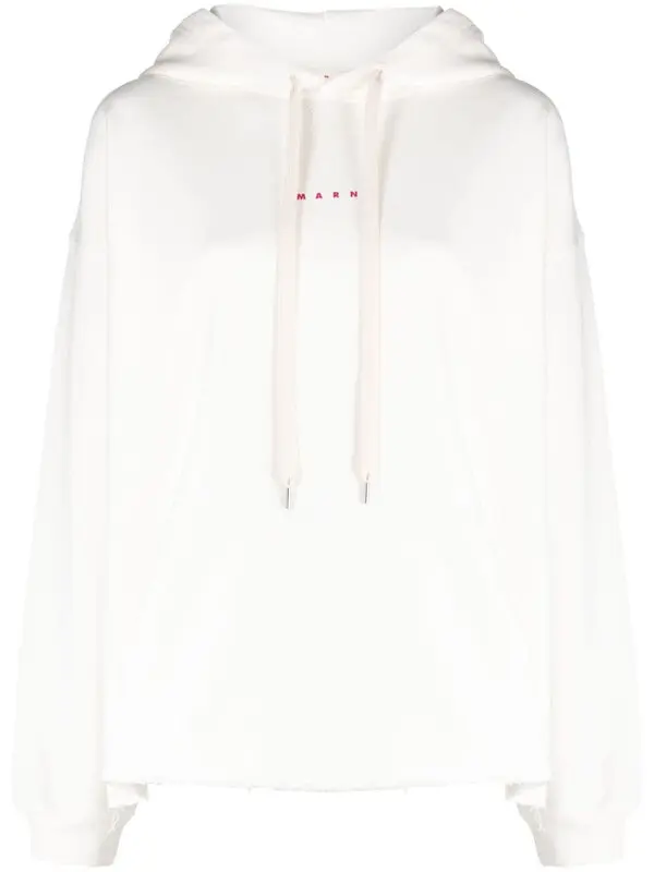 Marni Logo-print Cotton Hoodie - White