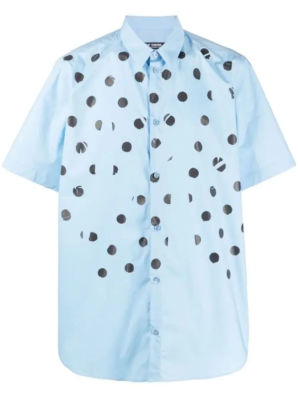 Raf Simons Polka Dot Print Cotton Shirt