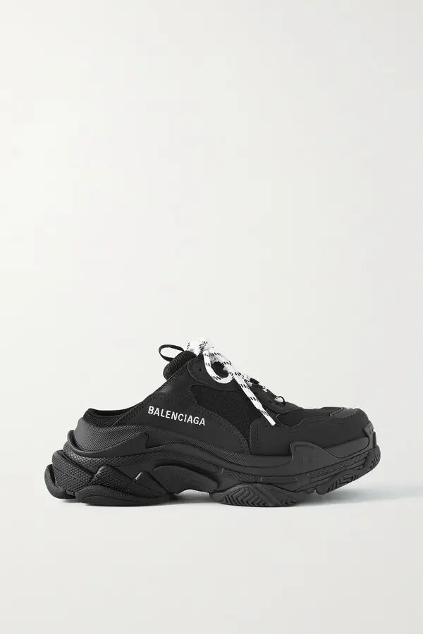 Balenciaga Triple S Embroidered Slip-on Sneakers