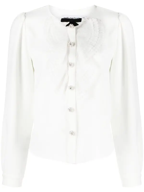 SELF-PORTRAIT Crystal-embellished Blouse