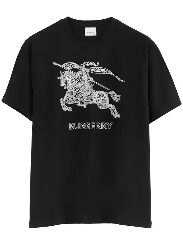 Burberry Logo-Print Cotton T-Shirt In Black - 30% Off | Editorialist