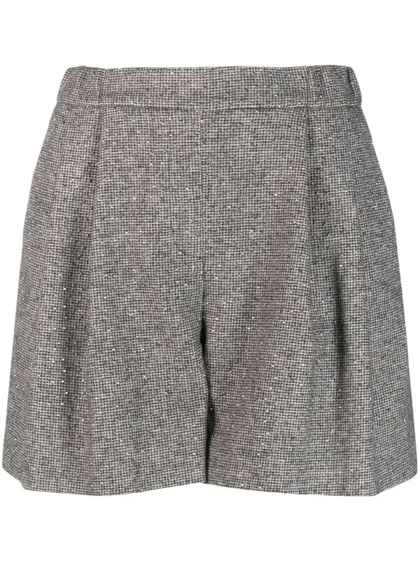 Fabiana Filippi Pleated Wool-blend Thigh-length Shorts