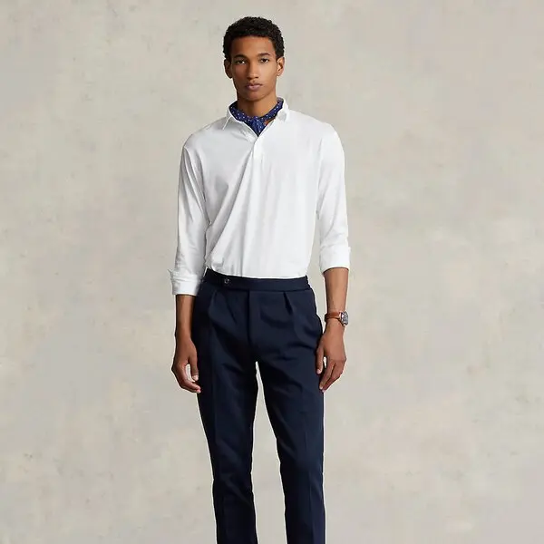 Ralph Lauren Pleated Double-knit Suit Trousers - Aviator Navy