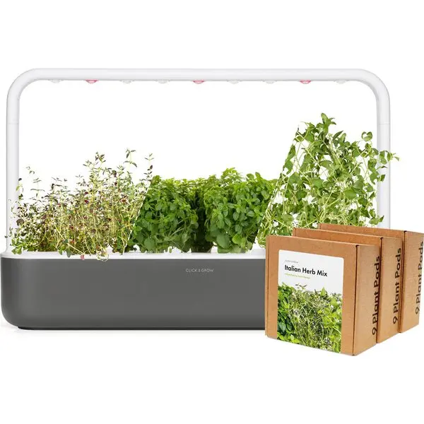 CLICK AND GROW Smart Garden 9 Big Italian Herb Kit - Grey