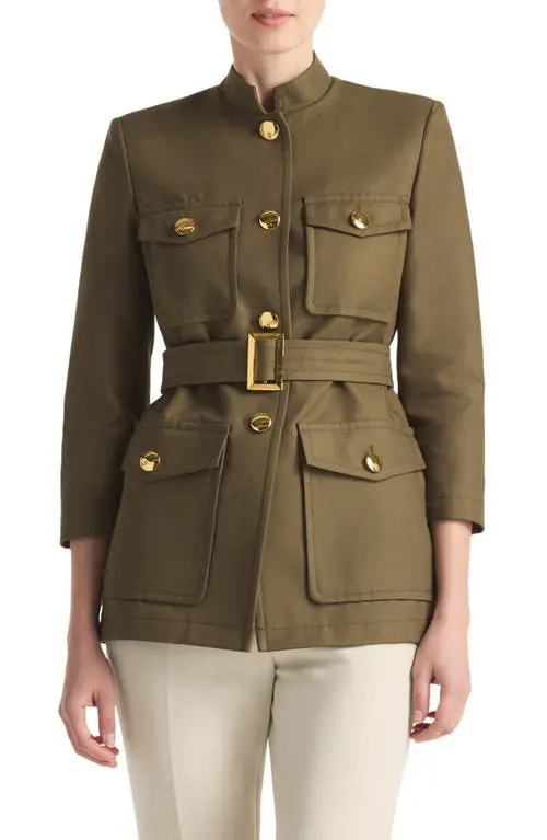 St. John Belted Compact Gabardine Jacket