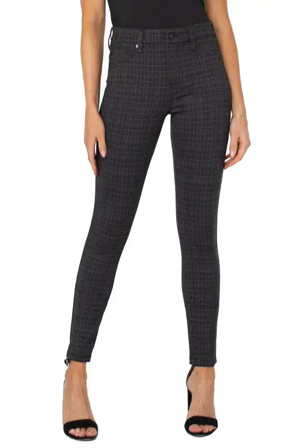 Liverpool Madonna Plaid Ponte Leggings Brn/ Black Plaid
