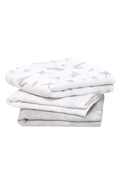 ADEN + ANAIS 3-pack Assorted Large Cotton Muslin Musy Squares - Map The Stars Grey