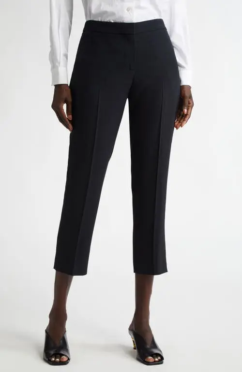 Alexander McQueen Leaf Crepe Cigarette Ankle Pants - Black