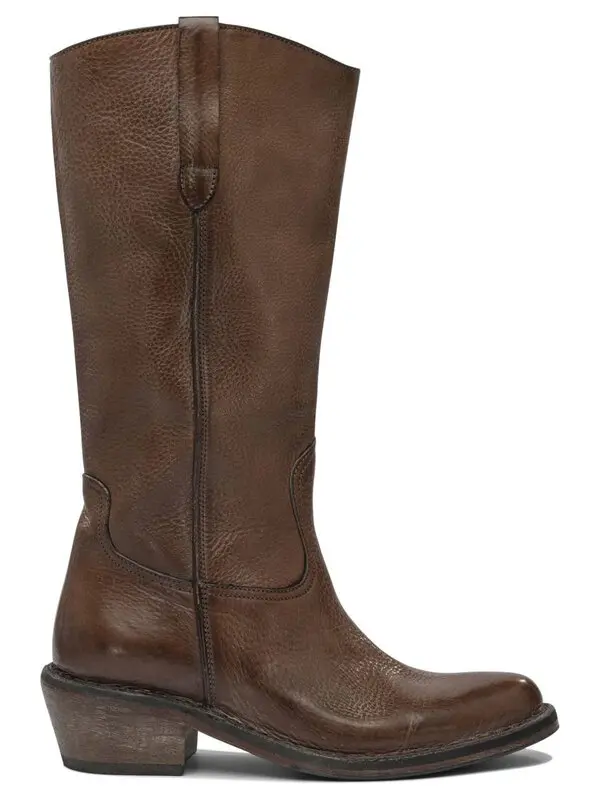 Moma Leather Boots - Brown