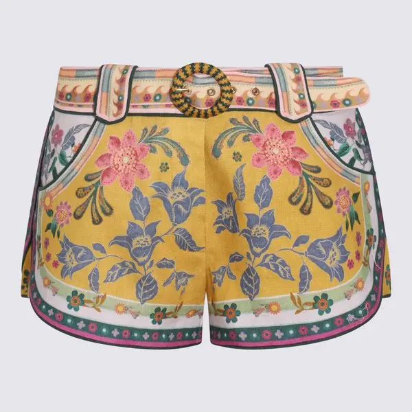 Buy Zimmermann Ginger Mini Short - Mustard Multi At 33% Off | Editorialist