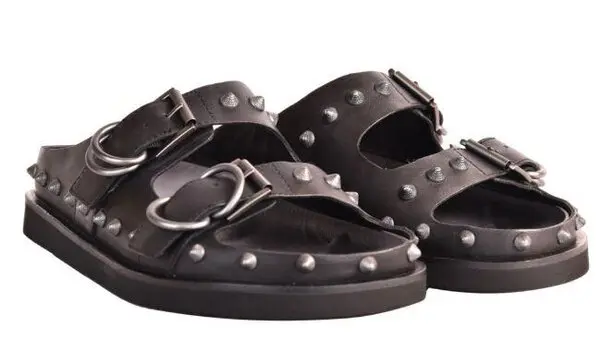 Ash Studded Leather Sandals - Multicolor