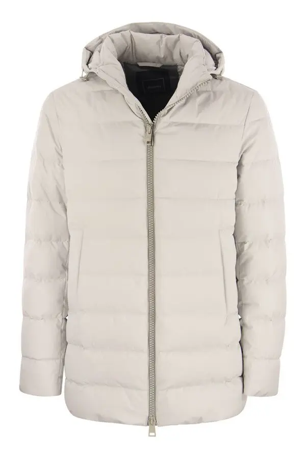 Herno Medium Hooded Down Jacket - Ice
