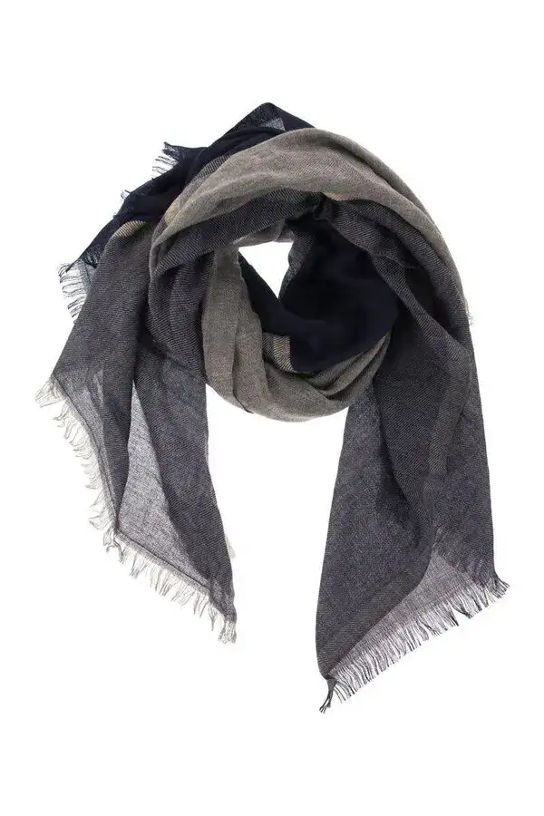 Brunello Cucinelli Colorblock Cashmere And Silk Scarf In Blue 33