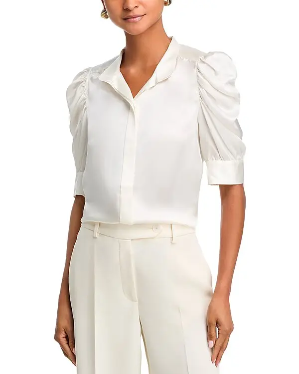 FRAME Gillian Silk Shirt - Off White