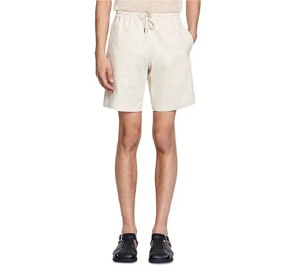 Sandro Regular Fit Cotton-blend Shorts - Light Beige