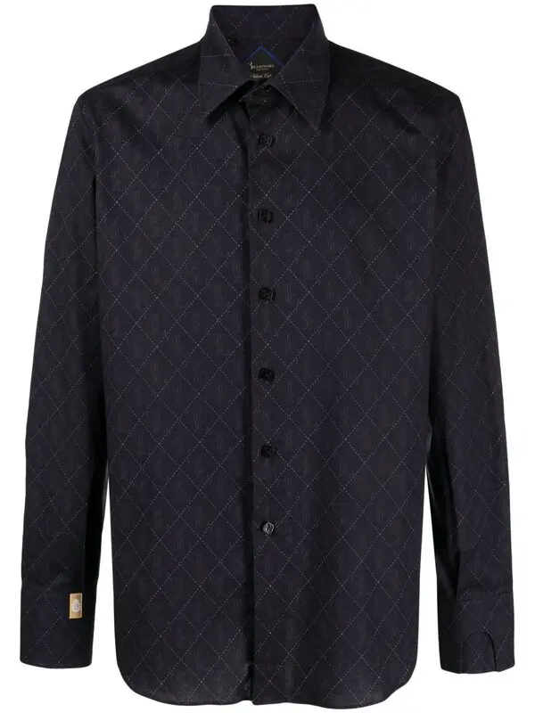 BILLIONAIRE Monogram-print Cotton Shirt