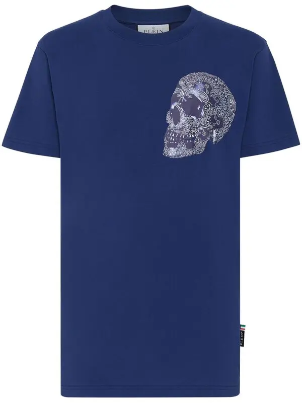 Philipp Plein Logo-print Cotton T-shirt - Blue
