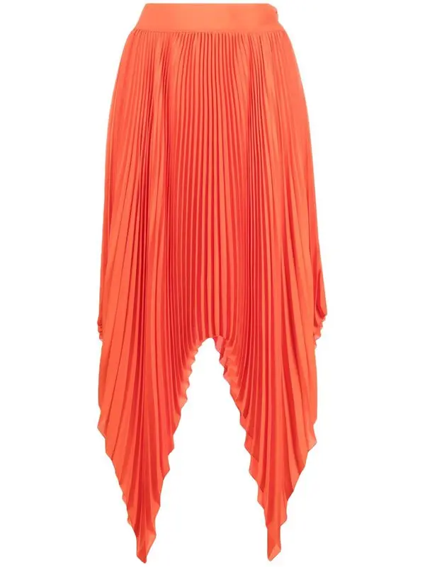 STYLAND Asymmetric Pleated Skirt - Orange