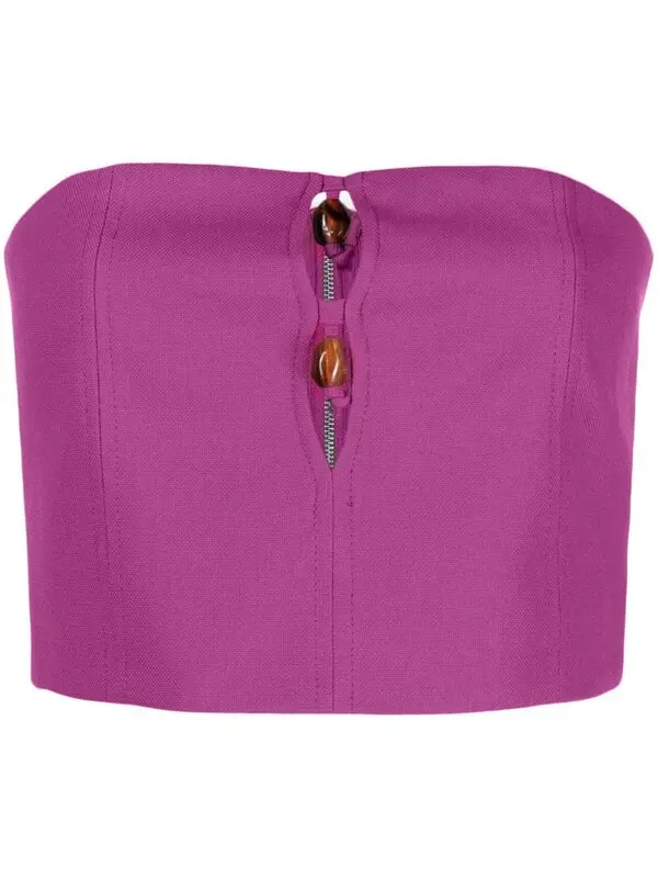 GANNI Bead-embellished Crop Top