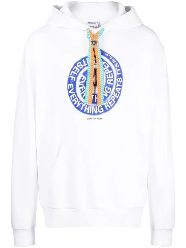 COUNTY OF MILAN Marcelo Burlon Swirl Print Cotton Hoodie