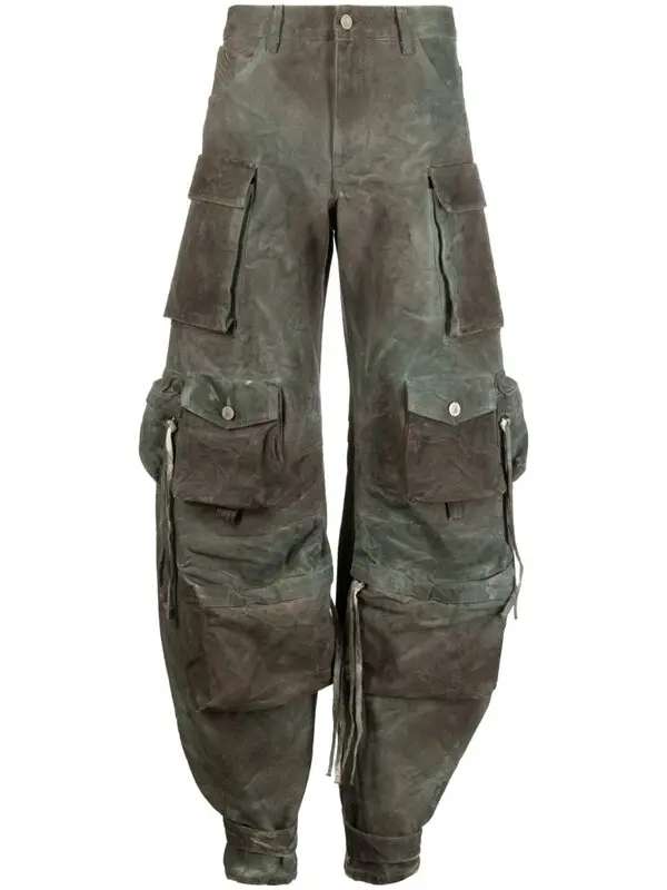Attico Camouflage Cargo Jeans - Green