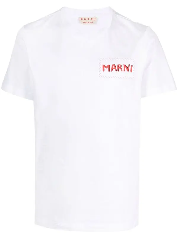 Marni Logo-patch Cotton T-shirt - White