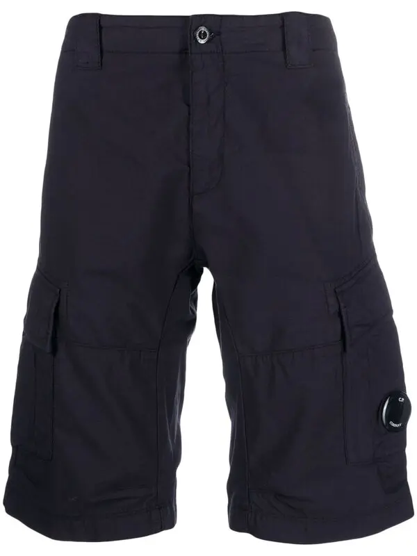 C.P. Company Lens-Detail Cargo Shorts In Blue - 50% Off | Editorialist