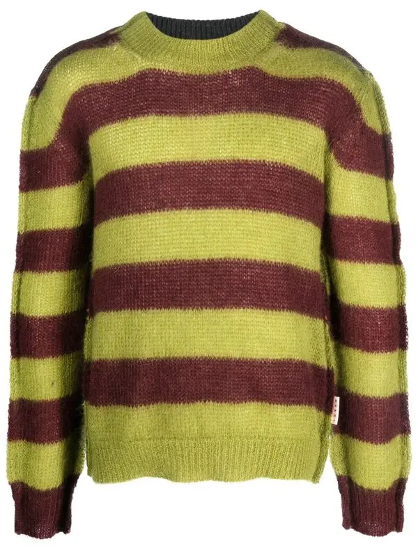 Marni Striped Mohair-blend Jumper