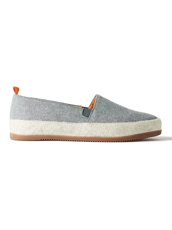 Mulo Linen Espadrilles In Gray - 50% Off | Editorialist