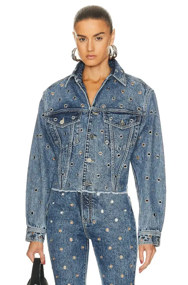 Alaïa Eyelet Denim Jacket