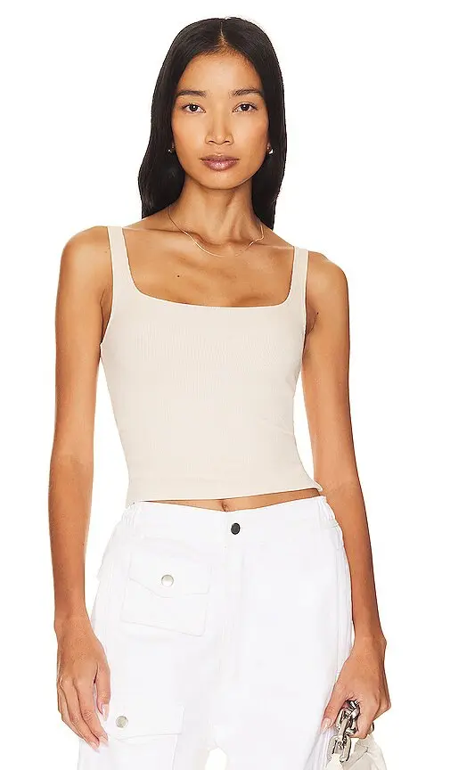 Lna Scoop Ribbed Tank - Bone