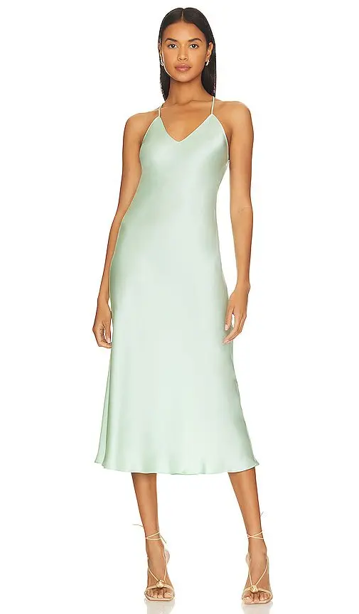 green emerald velvet dress Odyssa Halter Maxi Dress Mint Green main image 1