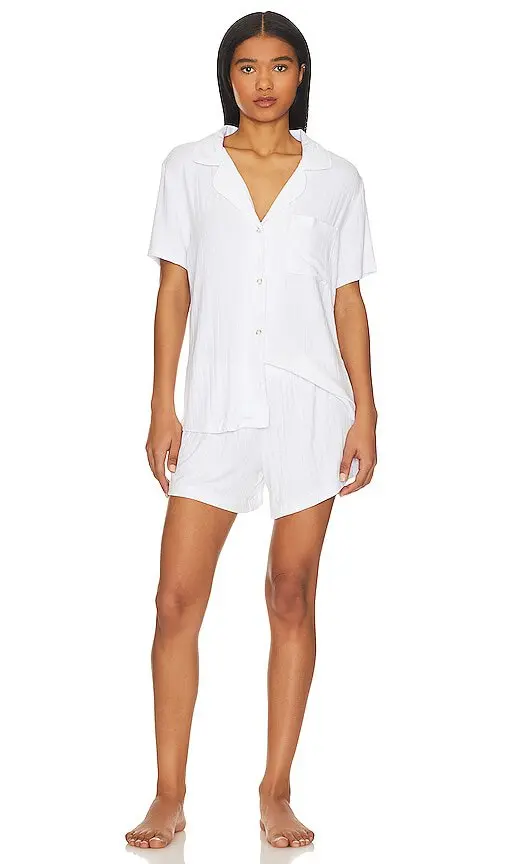 Eberjey Gisele Relaxed Short Pj Set - White