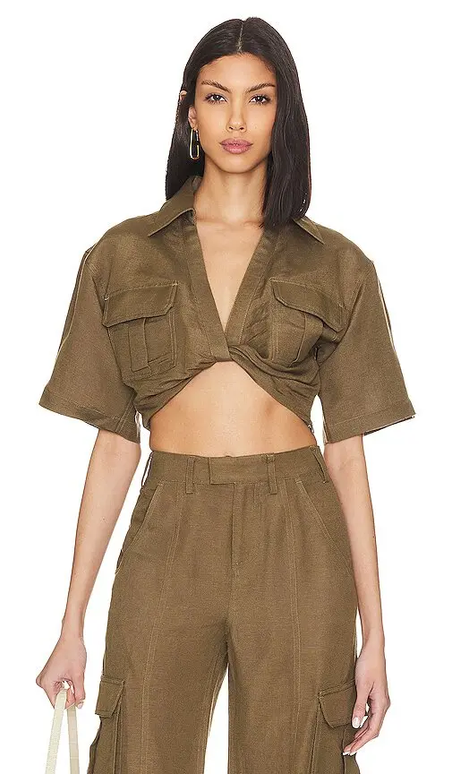 L'academie The Chrisa Crop Blouse
