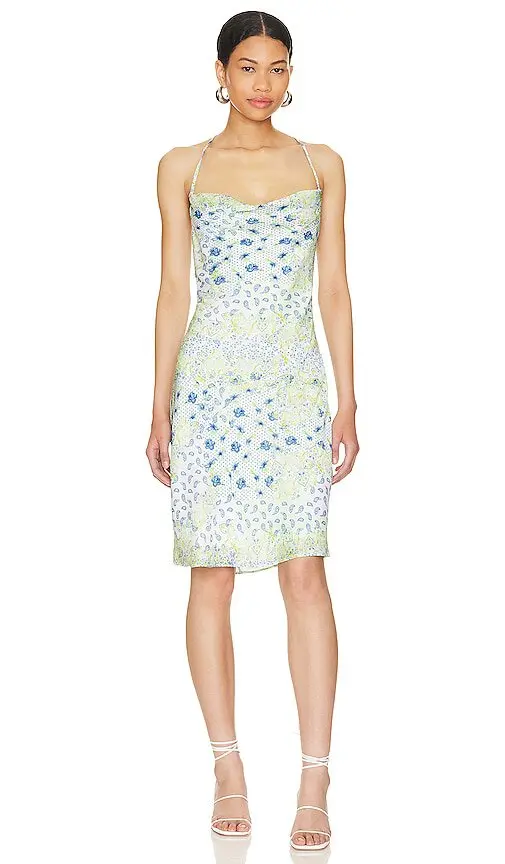 Bcbgeneration Mini Slip Dress In Green In Multi - 72% Off | Editorialist