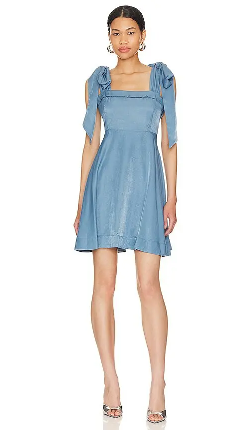 blue mesh long sleeve dress Helene Off Shoulder Midi Dress Blue – Rebecca Vallance