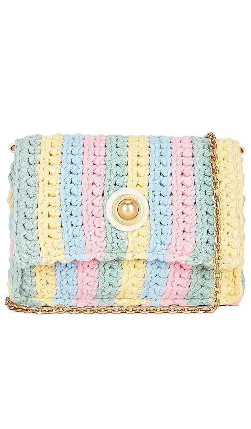 Kooreloo The Ibiza Crochet Bag In Pink - Multi Light | Editorialist