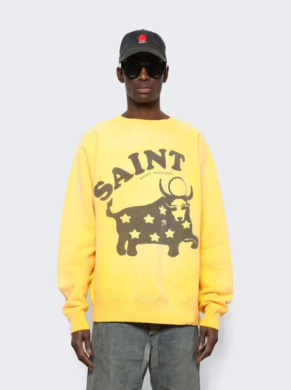 SAINT MXXXXXX Cow Printed Sweatshirt