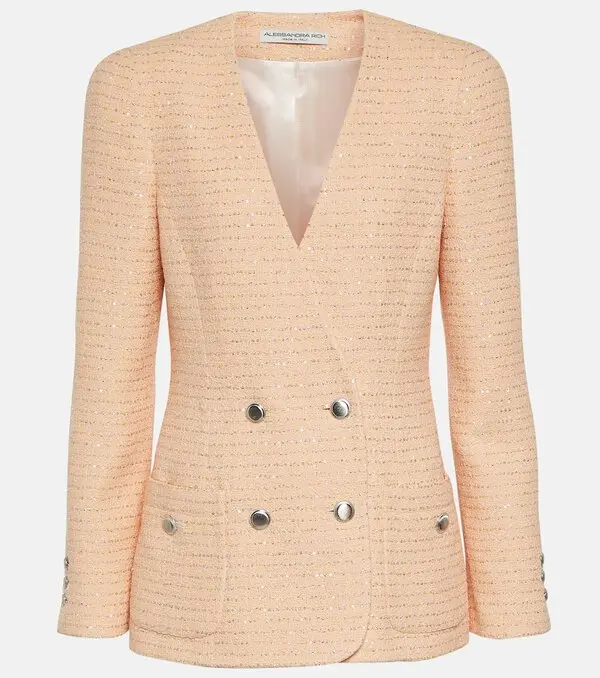 Alessandra Rich Bouclé Cotton-blend Jacket