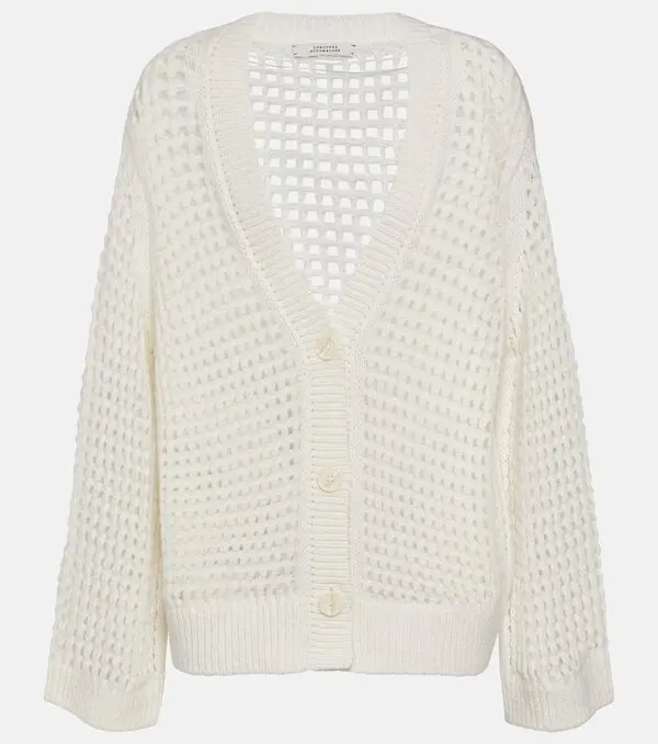 Dorothee Schumacher Pointelle Wool And Cashmere Cardigan