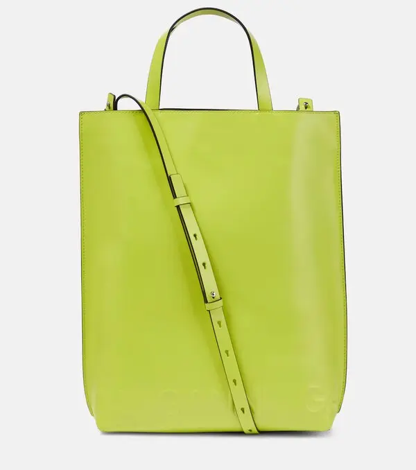 Ganni Banner Medium Tote Bag In Green 30% Off Editorialist
