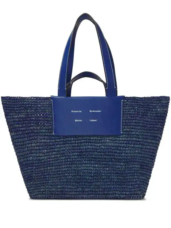 Proenza Schouler White Label Large Morris Raffia Tote Bag - Blue