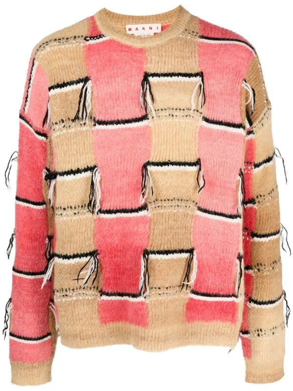 Marni Intarsia Mohair-blend Jumper - Neutrals