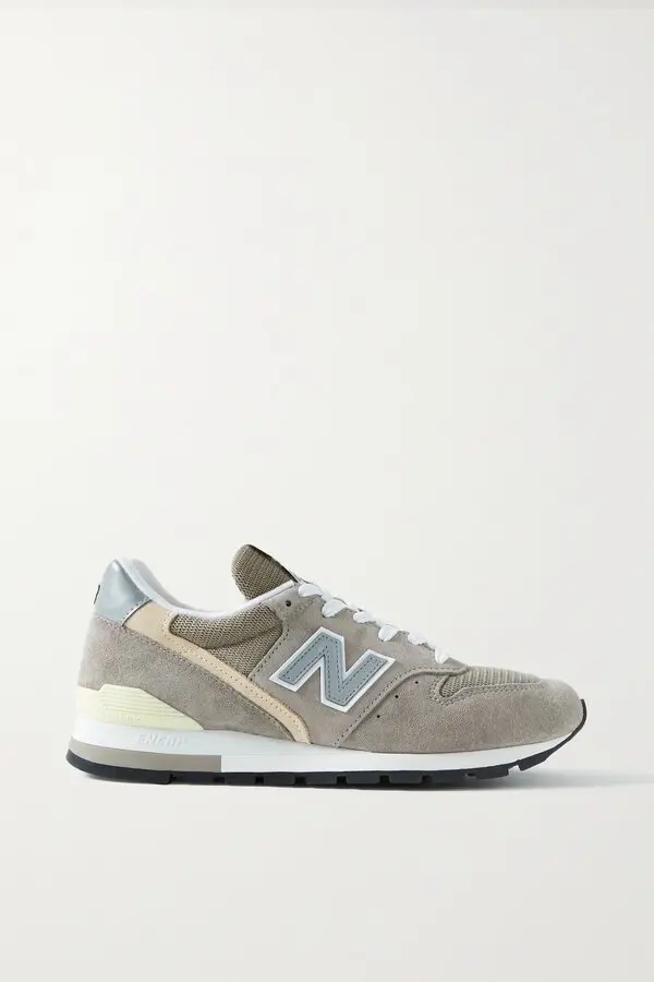 NEW BALANCE 996 Suede And Mesh Sneakers - Gray