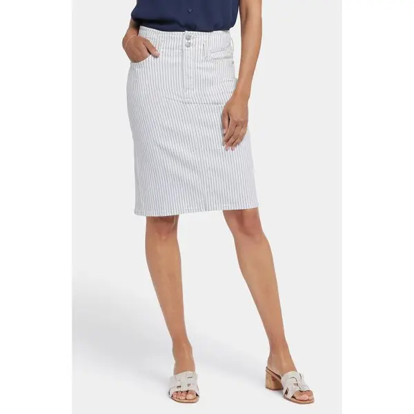 NYDJ Hollywood High Waist Denim Skirt - Palencia Stripe