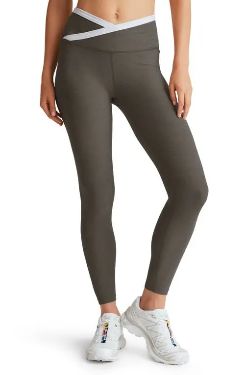 Beyond Yoga Spacedye Outlines High Waist Midi Leggings - True Gray Heather/cl