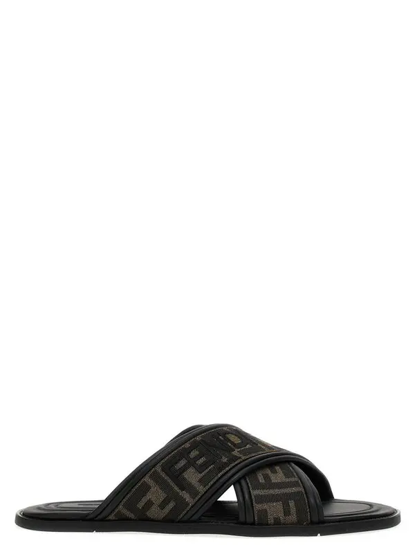 Fendi Logo Slides - Black